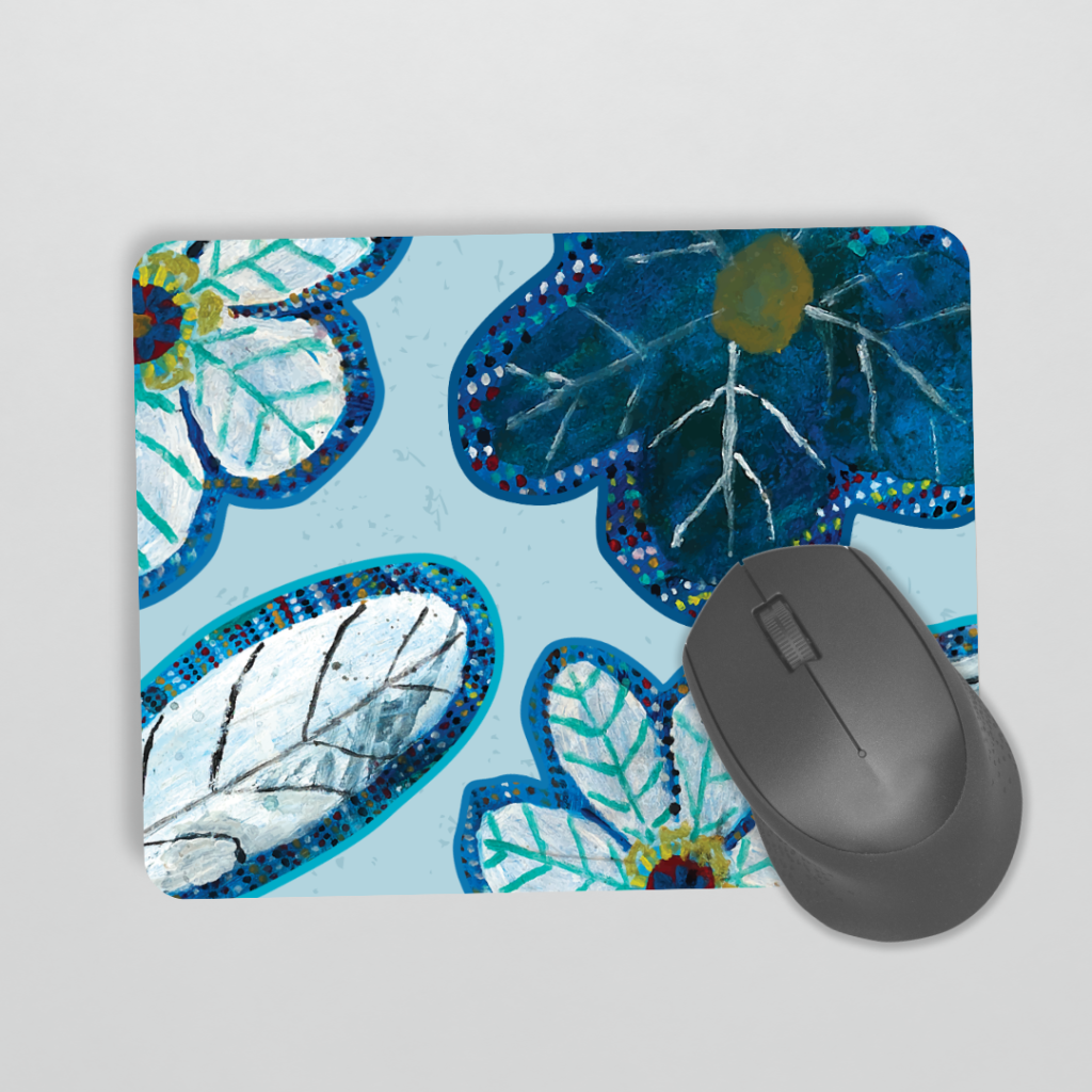 Mousepad Template - NAIDOC Blue Flowers - CarePRINT