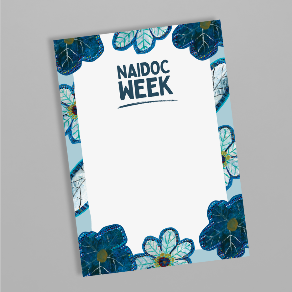 Poster Template - NAIDOC Blue Flowers - CarePRINT