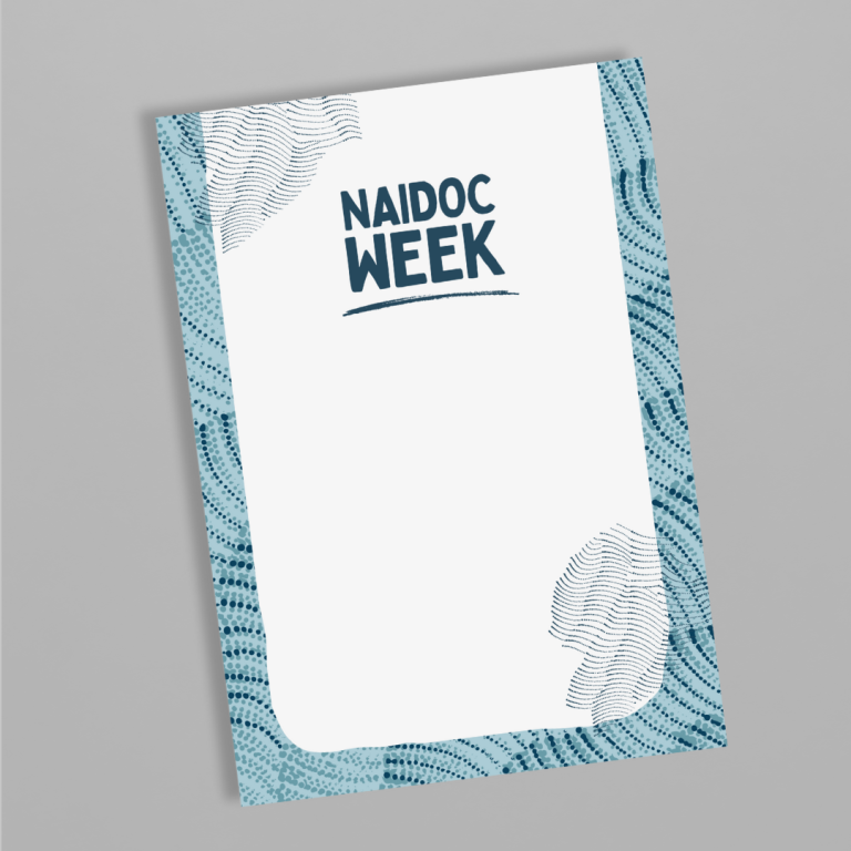 A4 Flyer Template - NAIDOC Blue Dots - CarePRINT